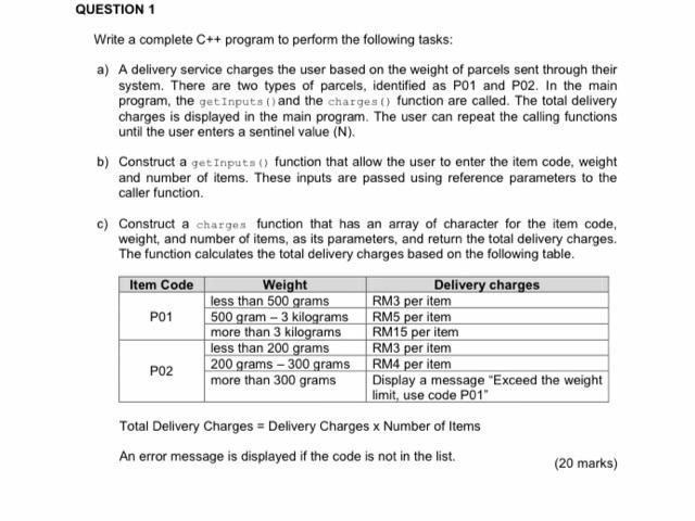 Solved QUESTION 1 Write a complete C++ program to perform | Chegg.com