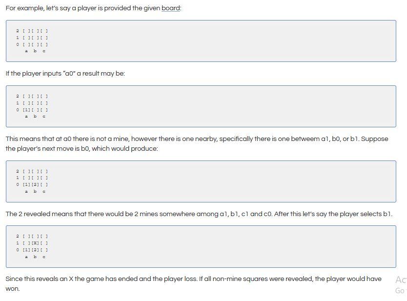 Minesweeper Rules For this assignment, we are going | Chegg.com