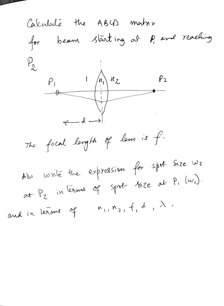 Solved Calculate the ABCD matrix of the system and the write | Chegg.com