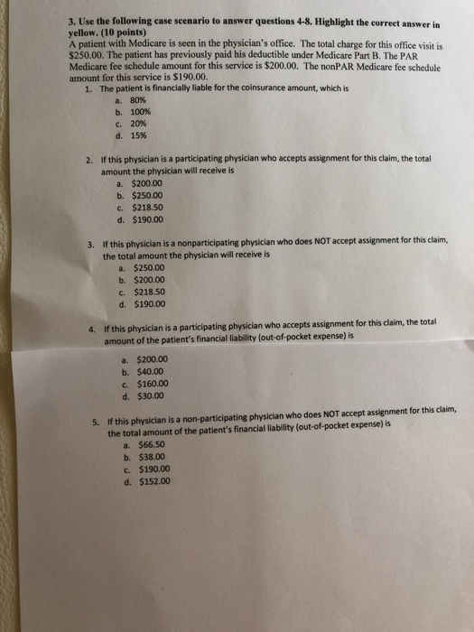 Solved 3. Use the following case scenario to answer | Chegg.com