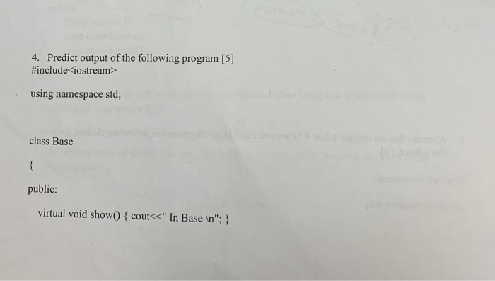 Solved 4. Predict output of the following program [5] | Chegg.com