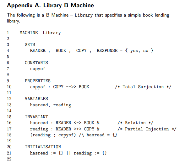 You may wish to consult the B-Method notation given | Chegg.com