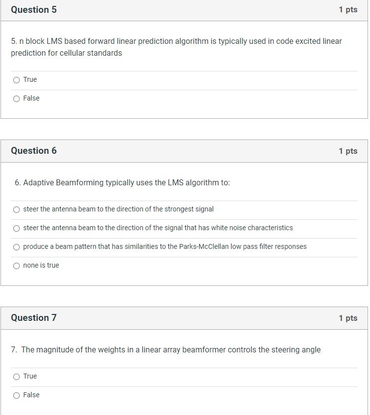 Solved 5. n block LMS based forward linear prediction | Chegg.com
