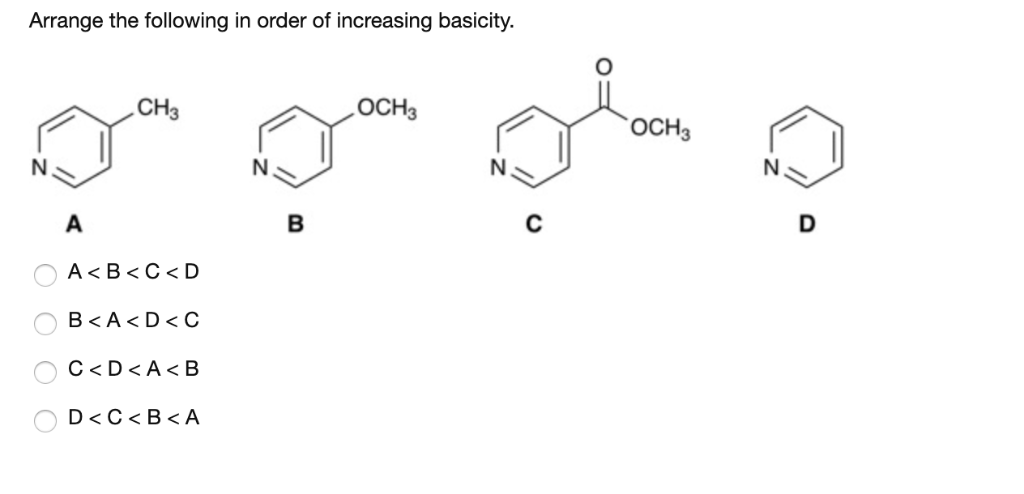 Solved Arrange the following in order of increasing | Chegg.com