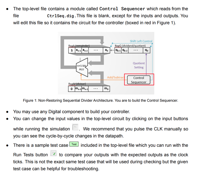Non-Restoring Sequential Divider Architecture. | Chegg.com
