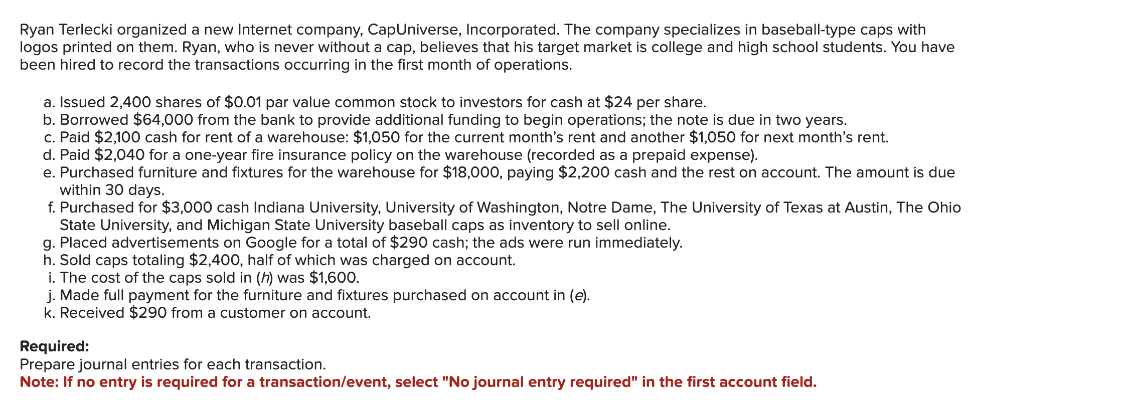 Solved Ryan Terlecki organized a new Internet company, | Chegg.com