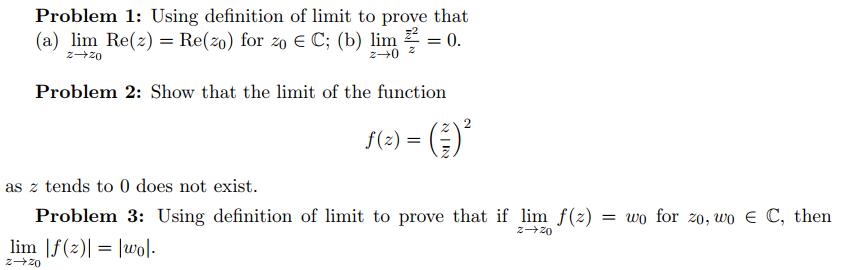 Solved Problem 1: Using definition of limit to prove that | Chegg.com