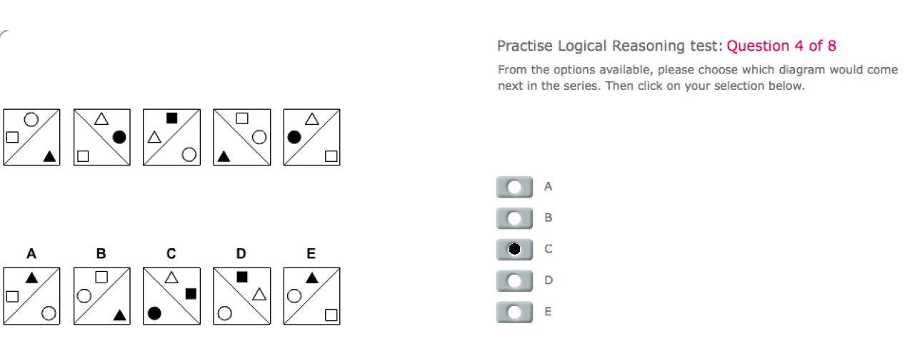 Solved Practise Logical Reasoning test: Question 4 of 8 From | Chegg.com