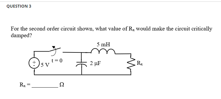 Solved For the circuit shown what is the neper frequency (α) | Chegg.com