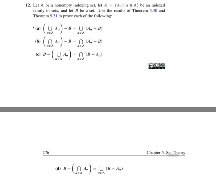 Solved 12 Let A Be A Nonempty Indexing Set Let A A A E A