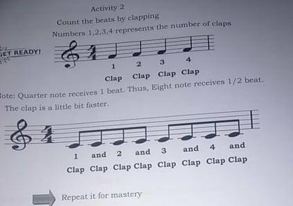 Solved Activity 2 Count the beats by clapping Numbers | Chegg.com