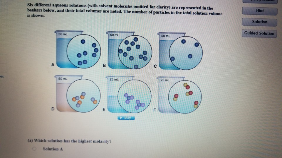 Solved Six different aqueous solutions (with solvent | Chegg.com