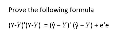 Prove the following formula | Chegg.com