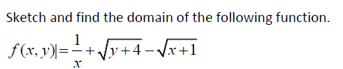 Solved Sketch and find the domain of the following function. | Chegg.com