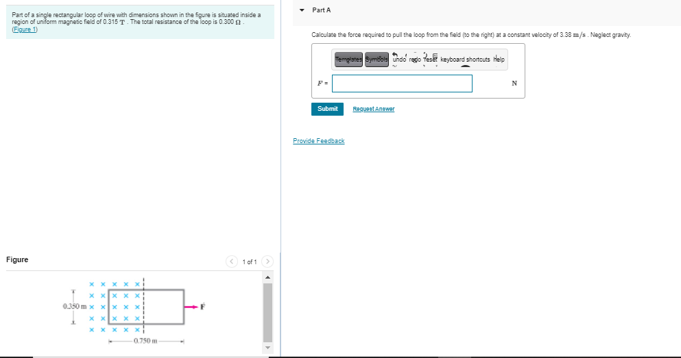 Solved Part A Part of a single rectangular loop of wire with | Chegg.com