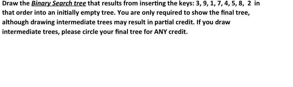 Solved Draw the Binary Search tree that results from | Chegg.com