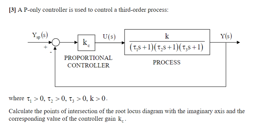 [3] A P-only controller is used to control a | Chegg.com