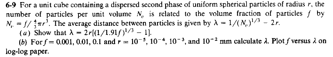 Solved 6-9 For a unit cube containing a dispersed second | Chegg.com