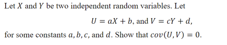 Solved Let X and Y be two independent random variables. Let | Chegg.com