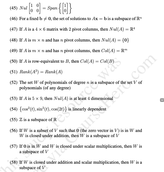 Solved Chapter 4: Vector Spaces and Subspaces (40) {(1, Y) | Chegg.com