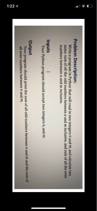 Solved Problem Description Write A Program In Python That