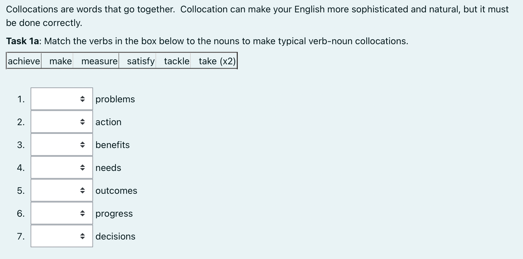 Solved Collocations are words that go together. Collocation | Chegg.com