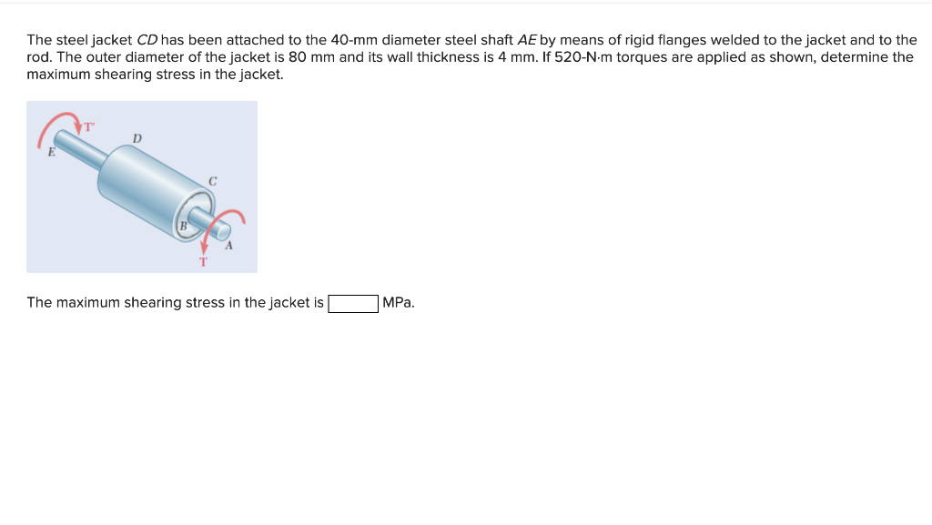 Solved The steel jacket CD has been attached to the 40-mm | Chegg.com