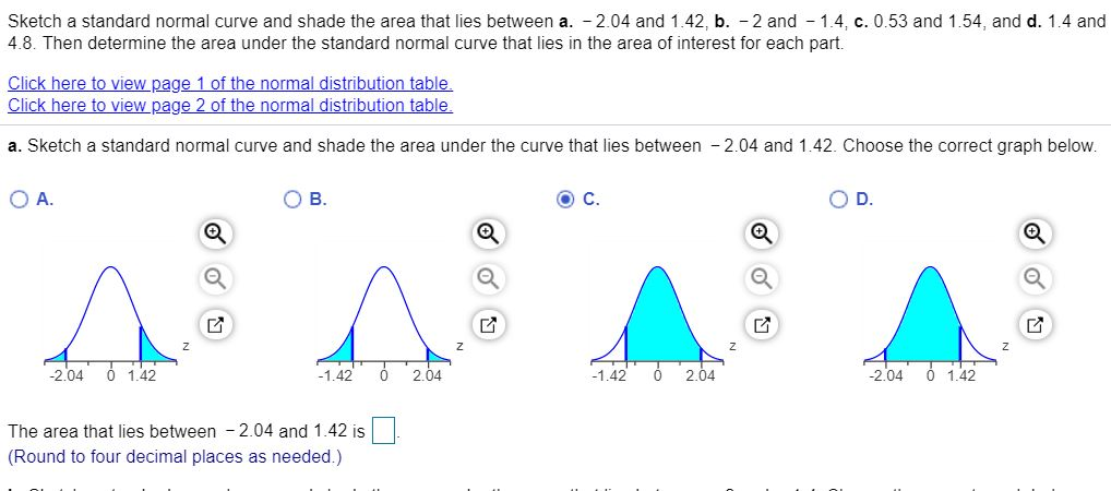 Solved Sketch a standard normal curve and shade the area | Chegg.com