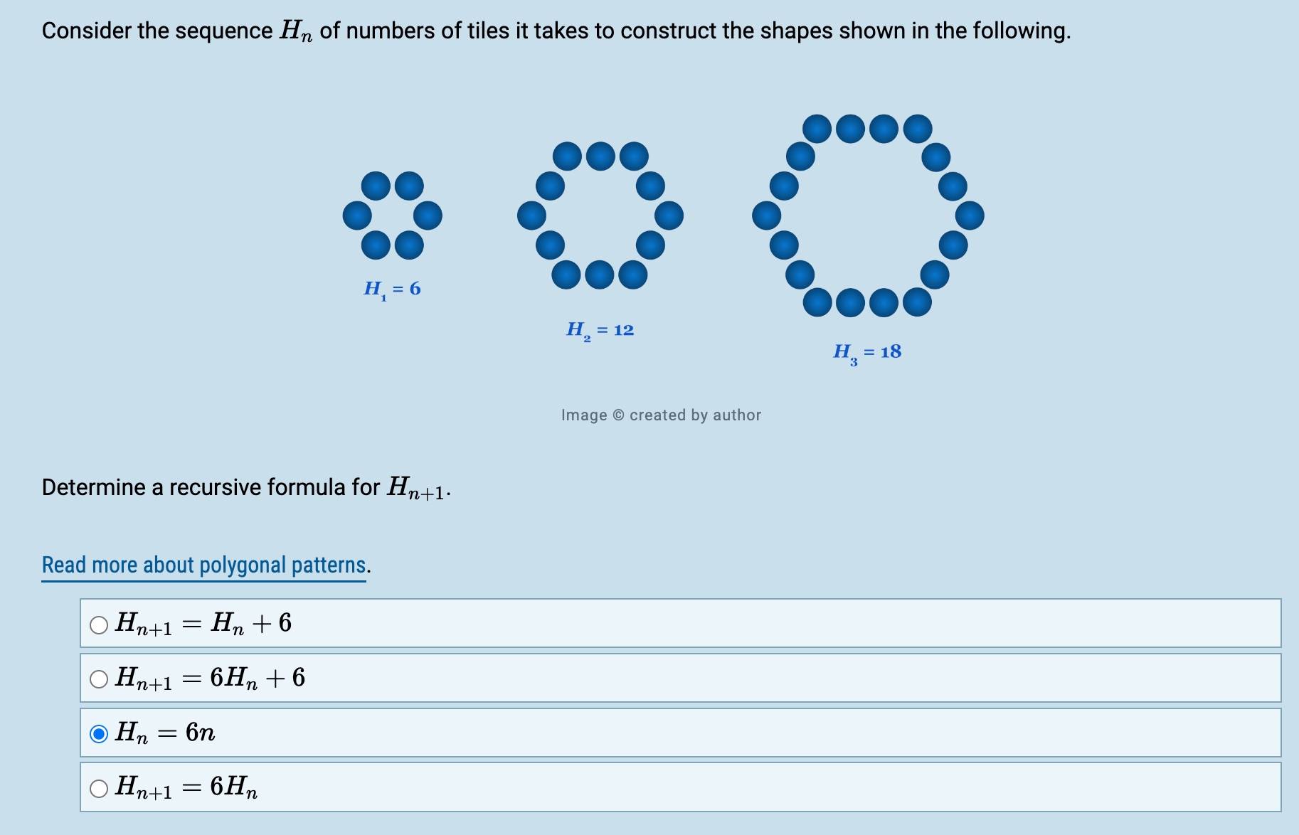 Solved Consider the sequence Hn of numbers of tiles it takes | Chegg.com