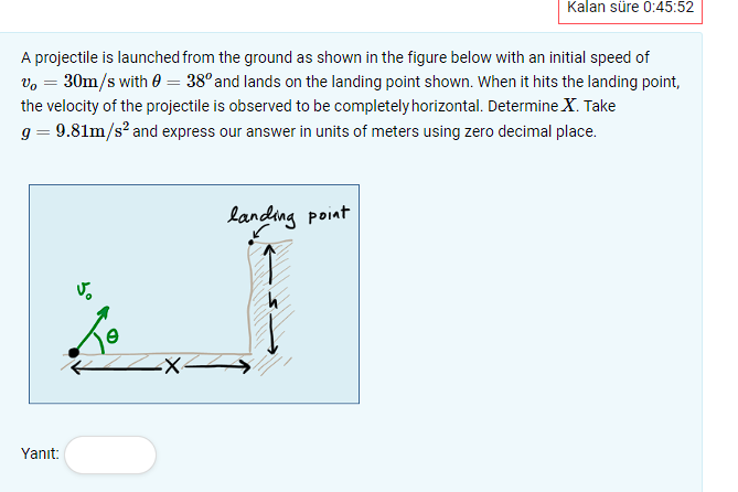 Solved A projectile is launched from the ground as shown in | Chegg.com