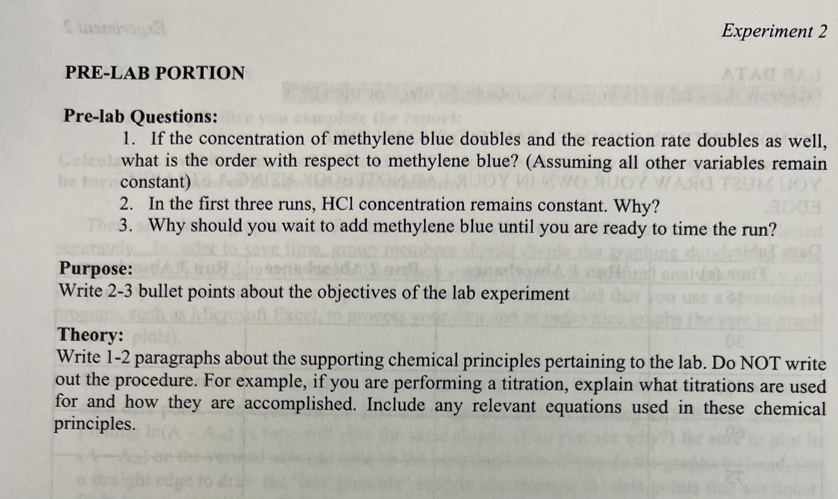 Solved Pre-lab Questions: 1. If the concentration of | Chegg.com