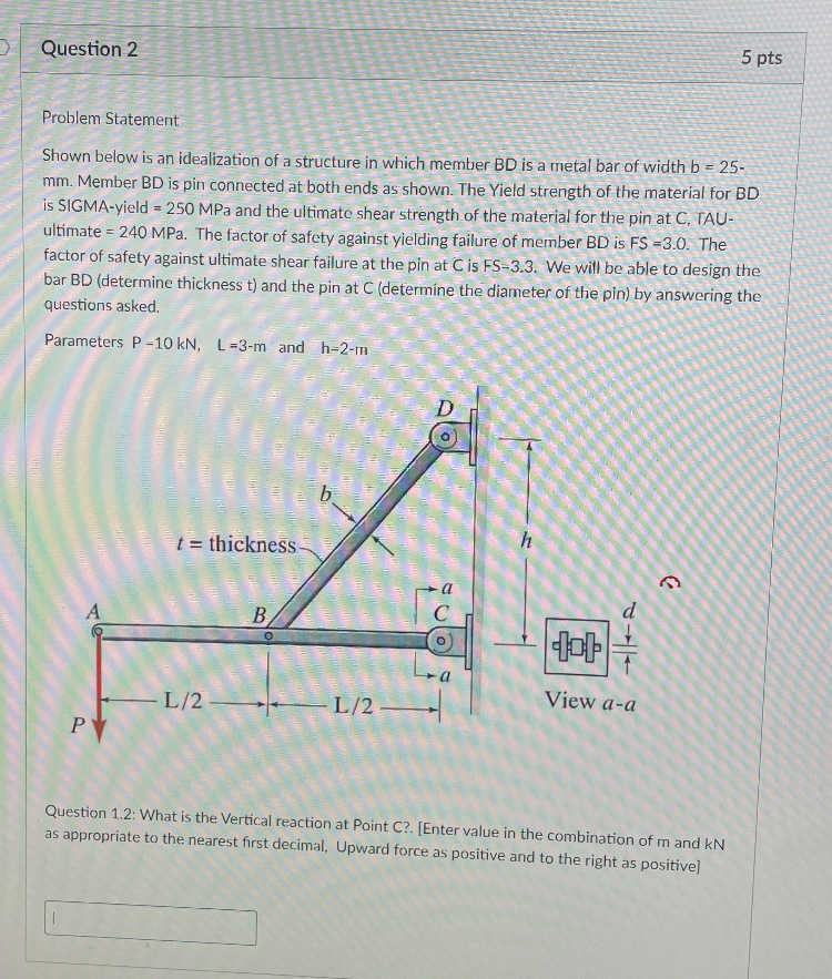 Solved Problem Statement Shown below is an idealization of a | Chegg.com