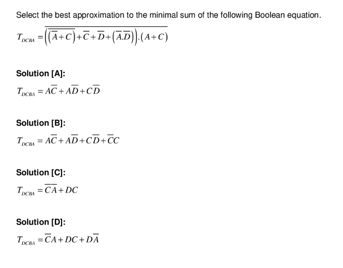 Solved Select the best approximation to the minimal sum of | Chegg.com