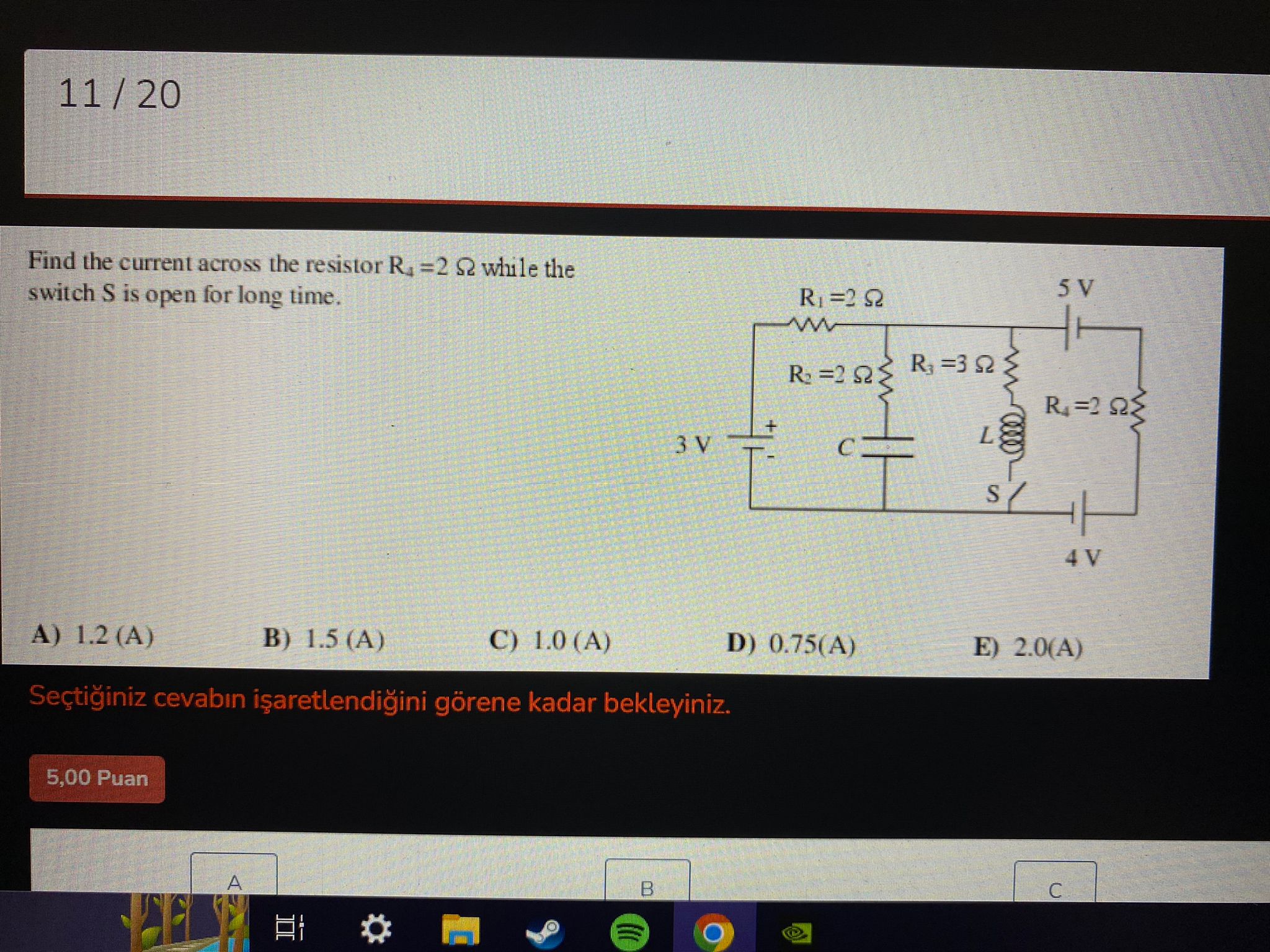Solved Find the current across the resistor R4=2Ω while the | Chegg.com