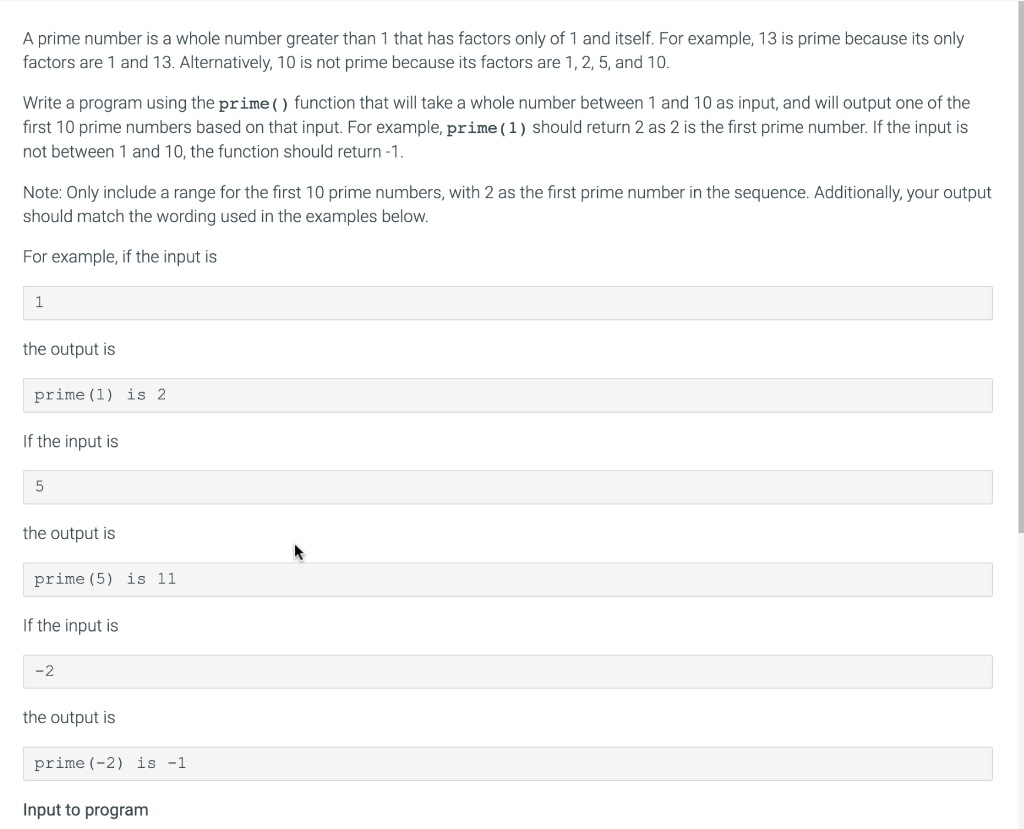 Solved A prime number is a whole number greater than 1 that | Chegg.com