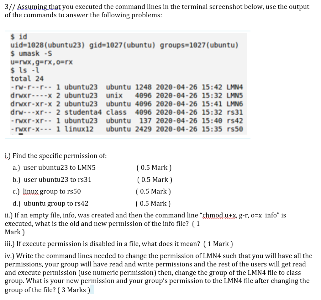 Solved 3// Assuming that you executed the command lines in | Chegg.com