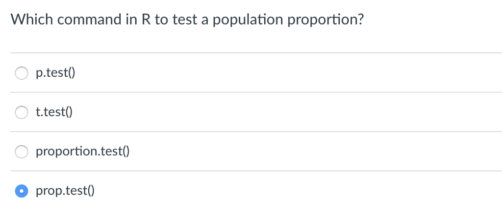 Solved Which command in R to test a population proportion? | Chegg.com