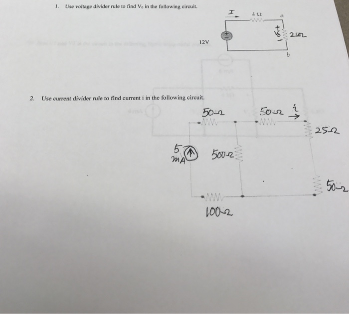 Solved Use voltage divider rule to find V_o in the following | Chegg.com