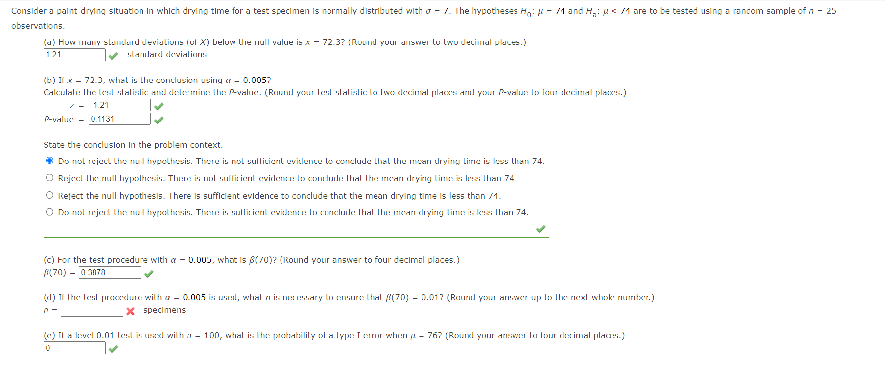 Solved observations. (a) How many standard deviations (of Xˉ | Chegg.com