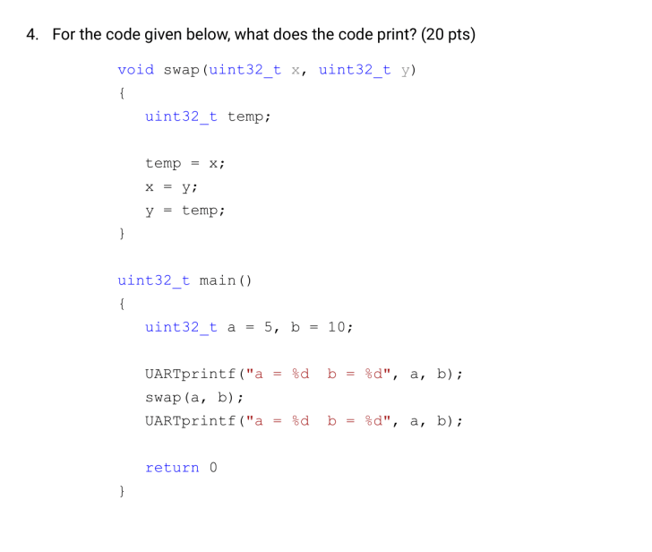 Solved 4 For The Code Given Below What Does The Code 3487