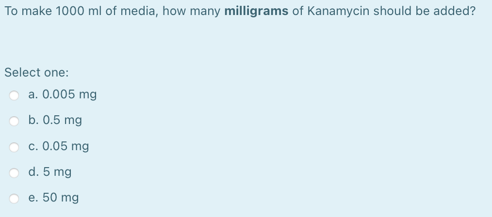 Solved Make Bacterial Media Figure 4. Minimal media for | Chegg.com