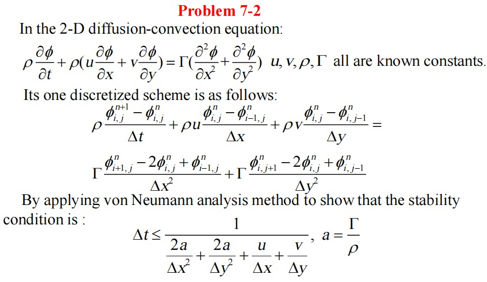 Solved Problem 7-2In the 2-D diffusion-convection | Chegg.com