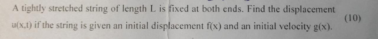 Solved A tightly stretched string of length L is fixed at | Chegg.com