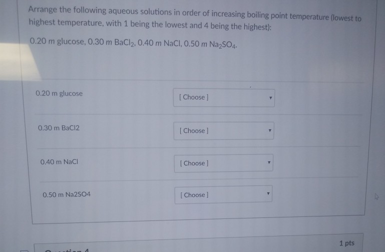 Solved Arrange the following aqueous solutions in order of | Chegg.com