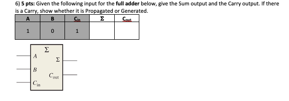 Solved 6 5 Pts Given The Following Input For The Full 