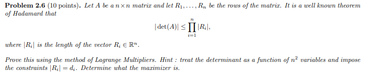 Solved Problem 2.6 (10 points). Let A be anxn matrix and let | Chegg.com