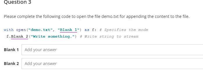 Solved Question 2 Please complete the following code to read | Chegg.com