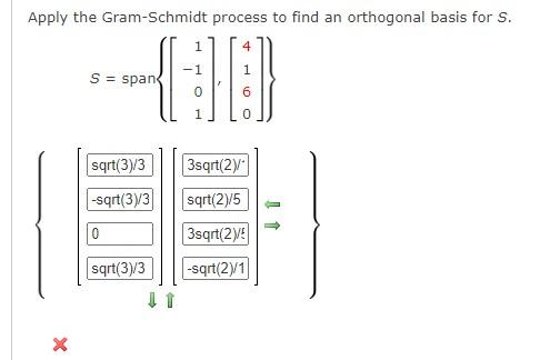 Solved Apply the Gram-Schmidt process to find an orthogonal | Chegg.com