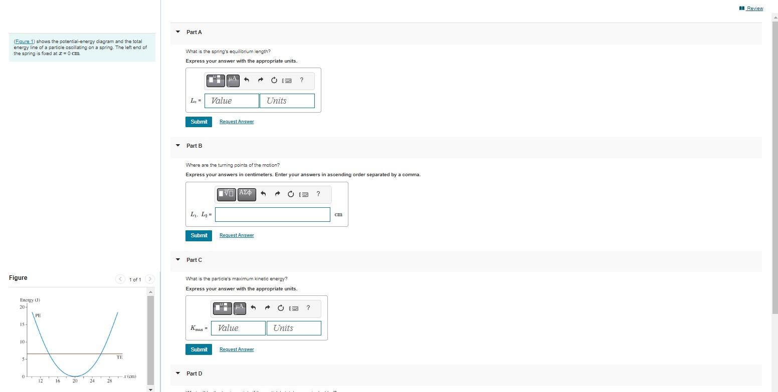 Solved shows the potential-energy diagram and the total | Chegg.com