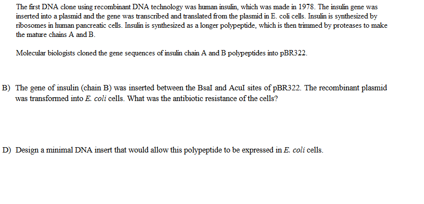 Solved The first DNA clone using recombinant DNA technology | Chegg.com